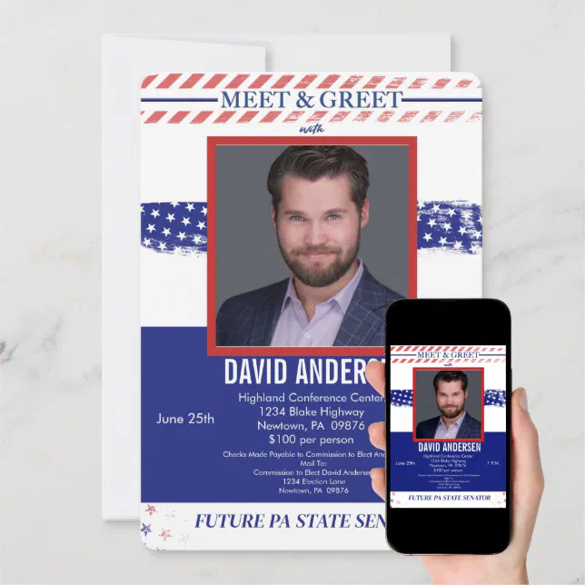 Political Meet and Greet Invitation With Photo | Zazzle