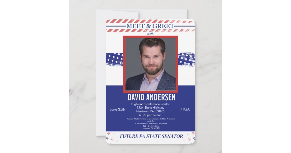 Political Meet and Greet Invitation With Photo | Zazzle