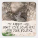 Political Rabbit Hole Bunny Photo Politics Humor Square Sticker | Zazzle