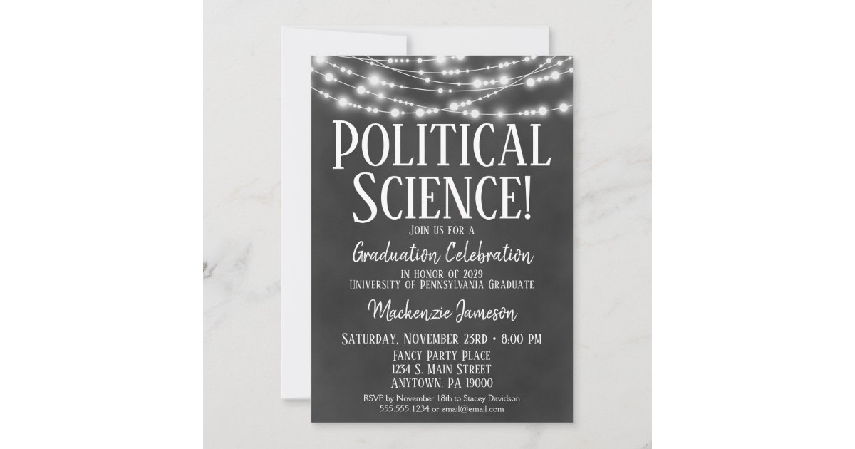 Political Science Graduation Party Invitation | Zazzle