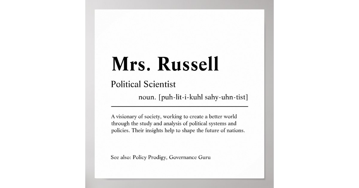 Political Scientist Personalized Gift Poster | Zazzle