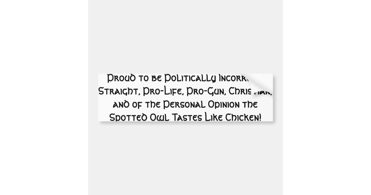 Politically Incorrect Bumper Sticker | Zazzle
