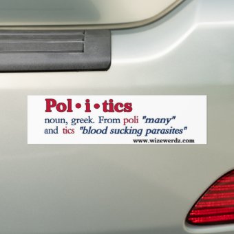 Politics bumper sticker | Zazzle