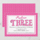 Polka Dot Alphabet Third Birthday Party Invitation | Zazzle