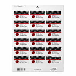 Polka Dot and Lady Bug Address Labels | Zazzle