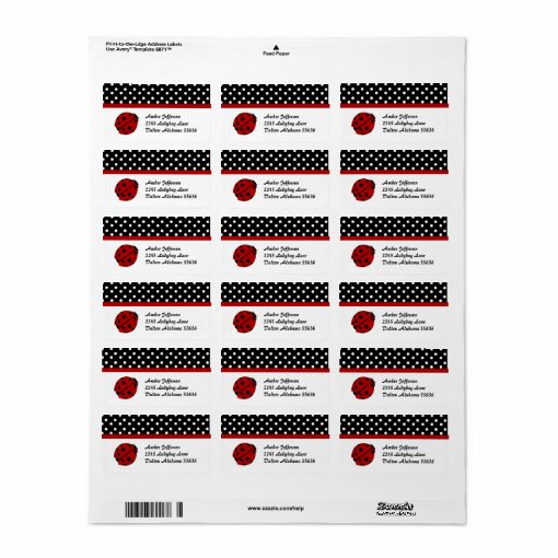 Polka Dot and Lady Bug Address Labels | Zazzle