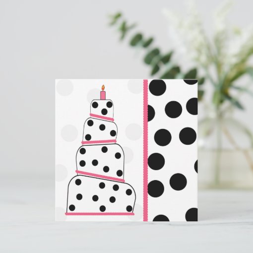 Polka Dot And Pink Birthday Party Invitation | Zazzle