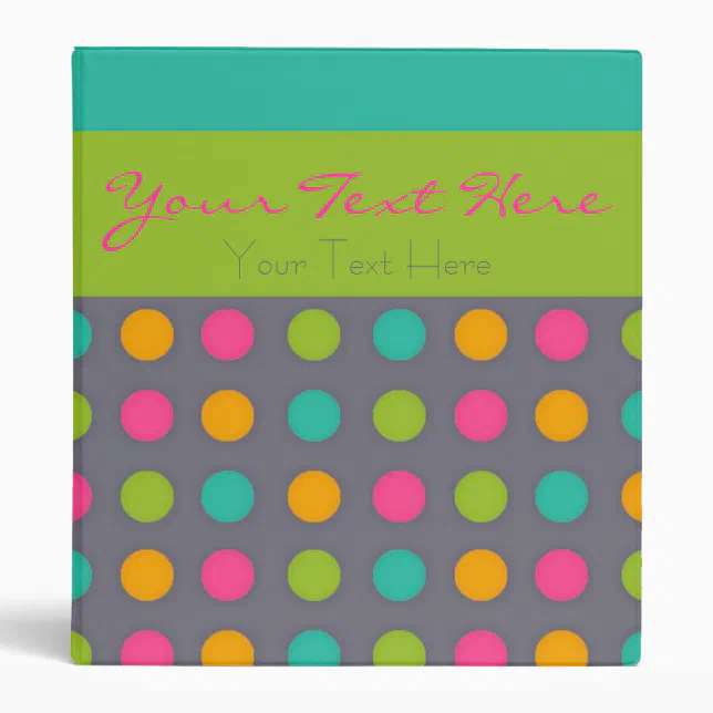Polka Dot Binder | Zazzle