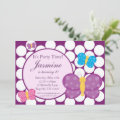 Polka dot Butterfly Birthday Party Invitation | Zazzle