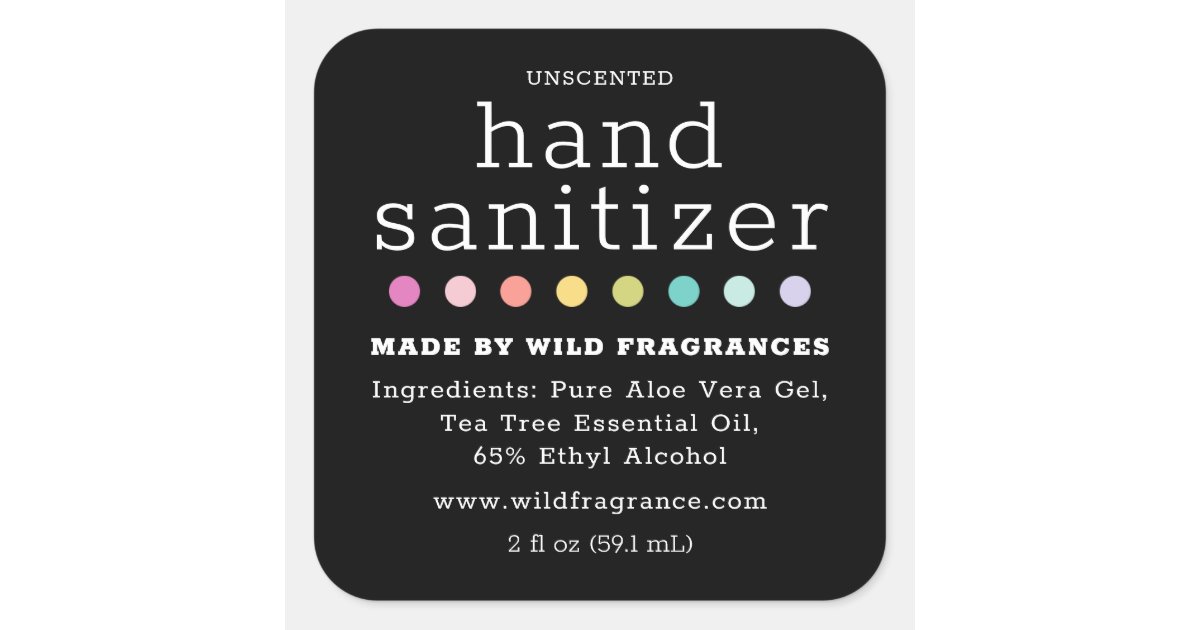 Polka Dot Chalkboard Hand Sanitizer Soap Square Sticker | Zazzle