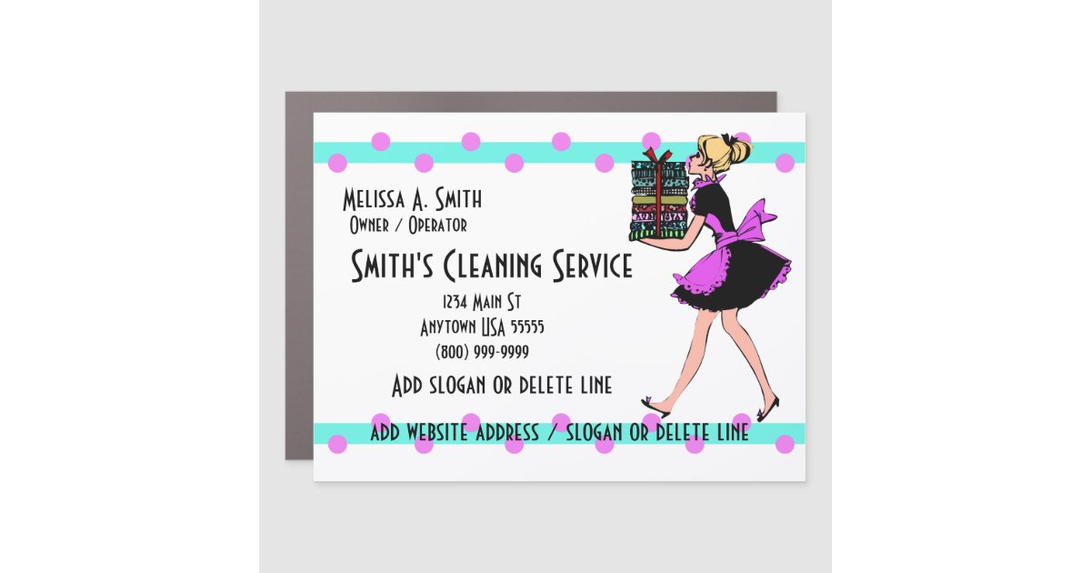 Polka Dot Cleaning Service Car Magnet - 18x24 | Zazzle
