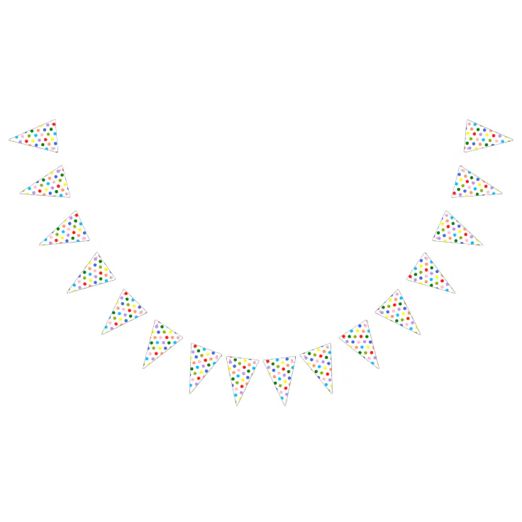 Polka Dot Colorful Bunting Flags | Zazzle