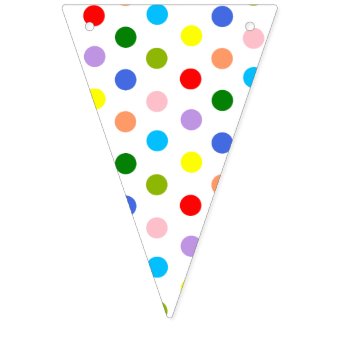 Polka Dot Colorful Bunting Flags | Zazzle