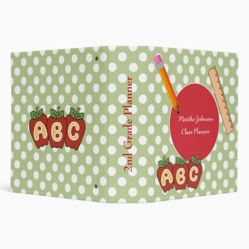 Polka Dot Custom Teacher's Class Planner 3 Ring Binder | Zazzle