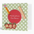 Polka Dot Custom Teacher's Class Planner 3 Ring Binder | Zazzle