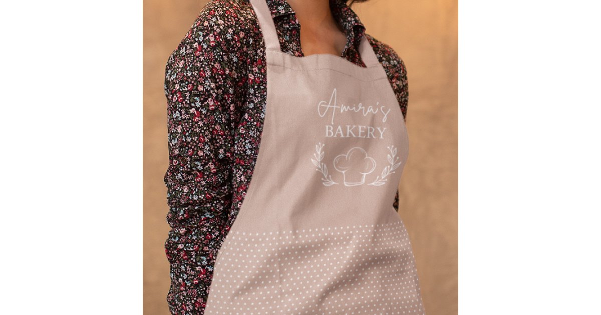 Polka Dot Dusty Pink Apron Bakery or Home Chef | Zazzle