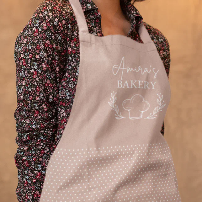 Polka Dot Dusty Pink Apron Bakery or Home Chef | Zazzle