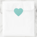 Polka Dot Heart Shaped Stickers (Aqua & White) | Zazzle