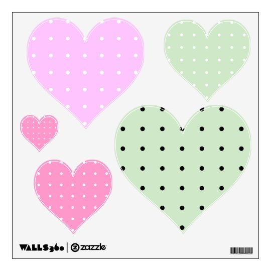 Polka Dot Heart Wall Decal | Zazzle.com