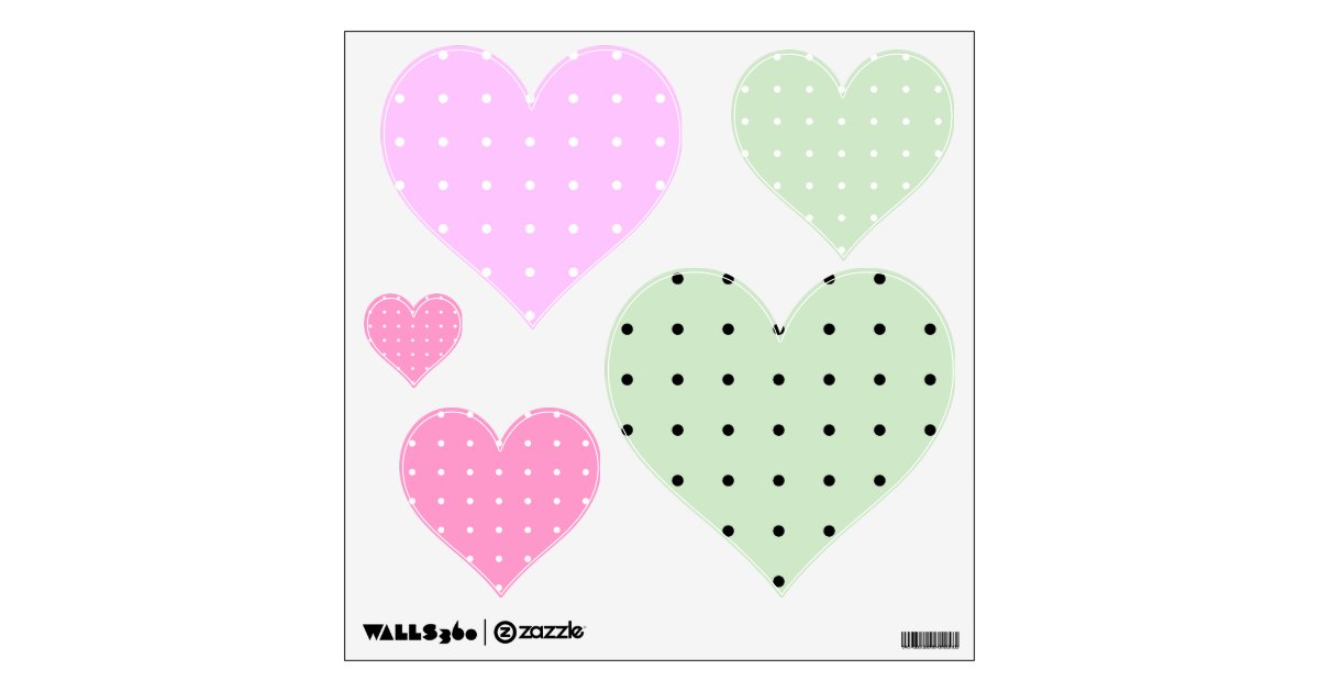 Polka Dot Heart Wall Decal | Zazzle