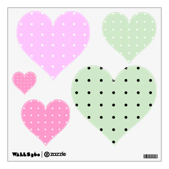Polka Dot Heart Wall Decal | Zazzle