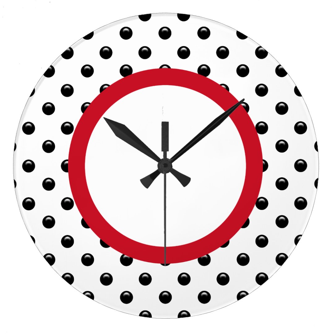 Polka Dot Kitchen Wall Decor Clocks | Zazzle