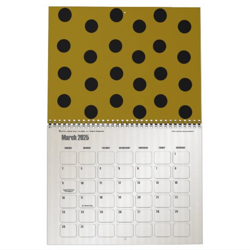Polka Dot Of The Month - 15 Months - Customized Calendar | Zazzle