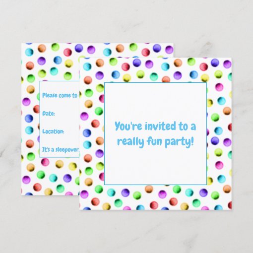 Polka Dot Party Invitation | Zazzle