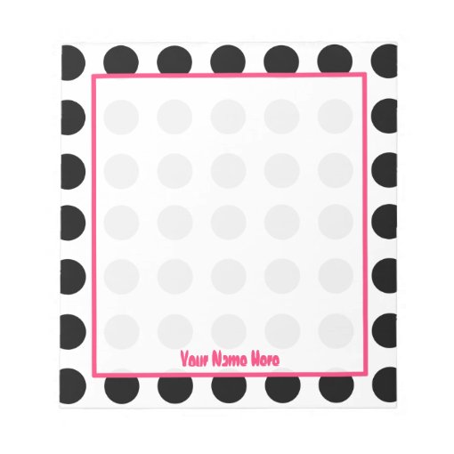 Polka Dot Personalized Notepad | Zazzle