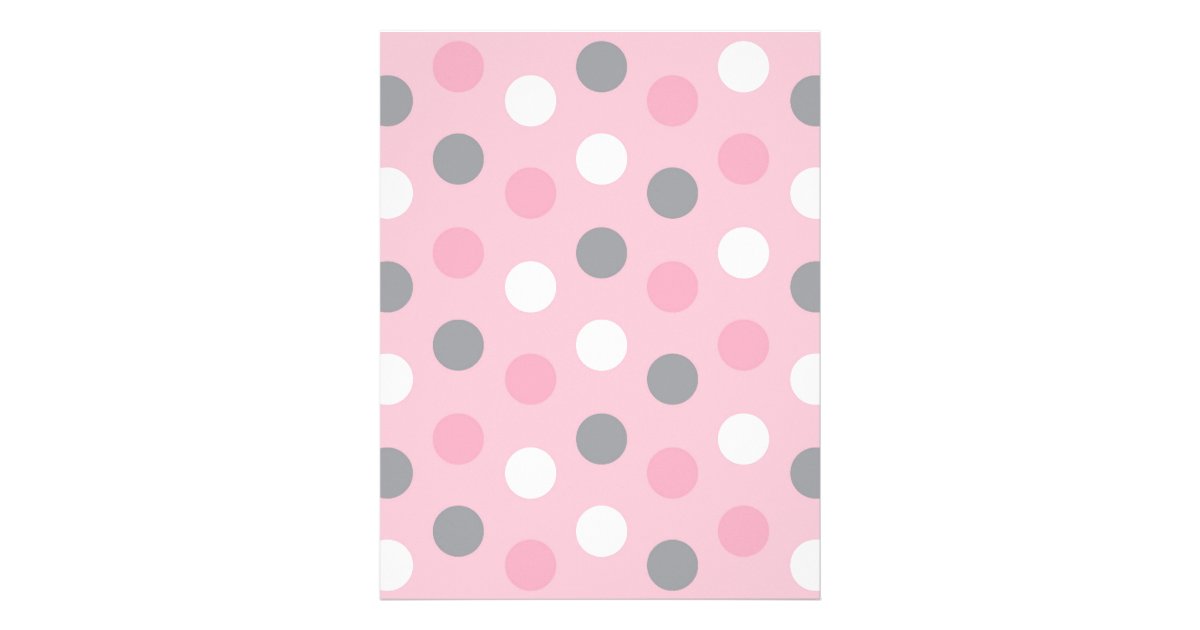 Polka Dot Pink Grey Baby Scrapbook Paper | Zazzle.com