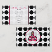 Polka Dot / Pink Teacher Fashion Business Card | Zazzle