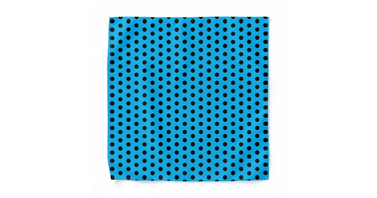 Polka Dot Sky Blue and Black Pattern Bandana | Zazzle
