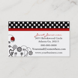 Polka Dot Trimmed Lady Bug Business Cards | Zazzle
