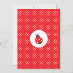 Polka dots and ladybug birthday party invitation | Zazzle