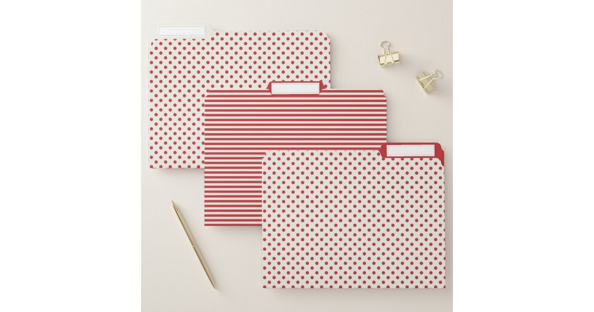 Polka Dots And Stripes Pattern File Folder | Zazzle