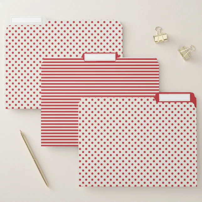 Polka Dots And Stripes Pattern File Folder | Zazzle