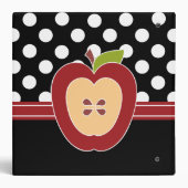 Polka Dots & Apple Teacher's Class Planner 3 Ring Binder | Zazzle