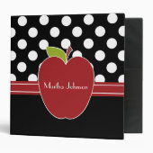 Polka Dots & Apple Teacher's Class Planner 3 Ring Binder | Zazzle