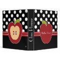 Polka Dots & Apple Teacher's Class Planner 3 Ring Binder | Zazzle