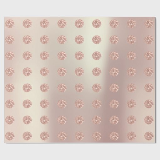 Polka Dots Glitter Sparkly Pearl Rose Pastel Blush Wrapping Paper | Zazzle