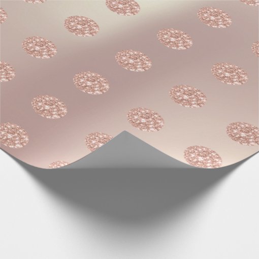 Polka Dots Glitter Sparkly Pearl Rose Pastel Blush Wrapping Paper | Zazzle