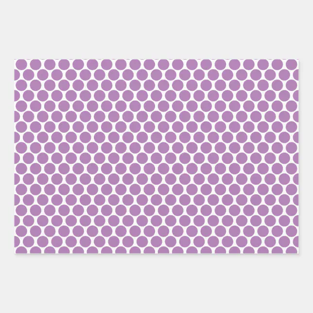 Polka Dots in Pink, Blue, and Lavendar Wrapping Paper Sheets | Zazzle