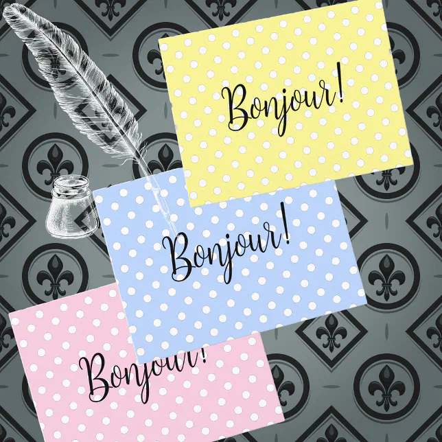 Polka Dots on Yellow Postcard | Zazzle