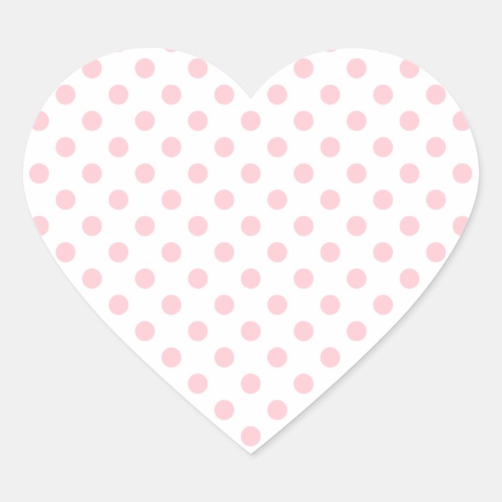 Polka Dots - Pink on White Heart Sticker | Zazzle.com