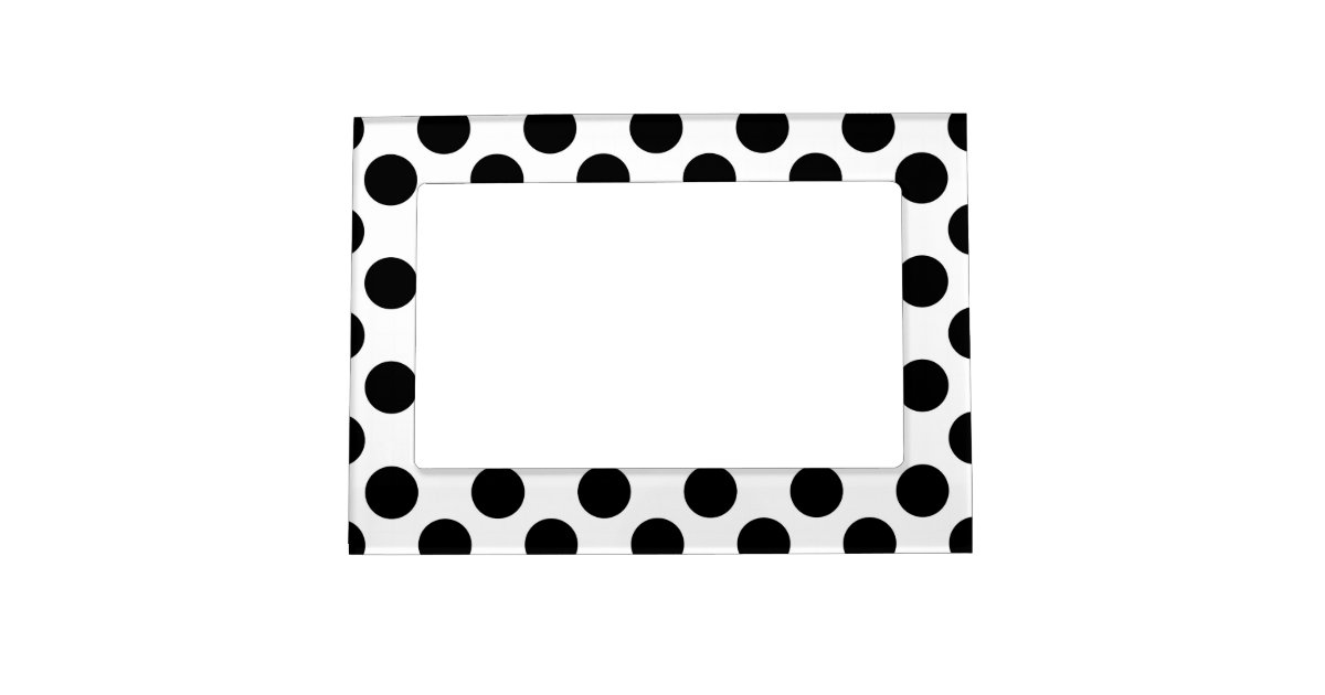 Polka Dots, Polka Dot Pattern, Black and White Magnetic Frame | Zazzle