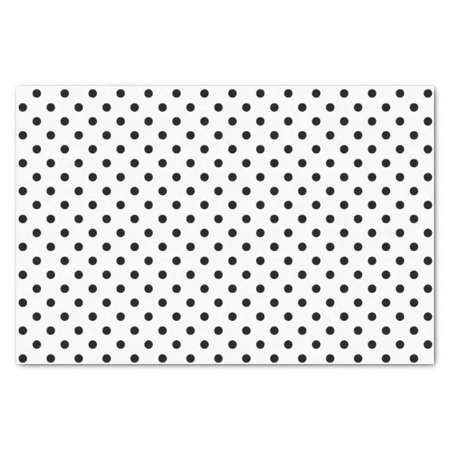 Polka-dots | retro black and white dots tissue paper | Zazzle