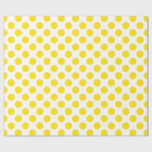 Polka Dots Yellow Wrapping Paper | Zazzle