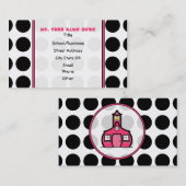 Polka Dotty / Pink Teacher Fashion Business Card | Zazzle