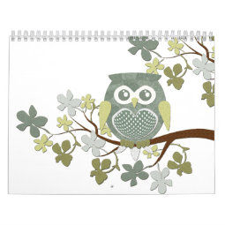 Polka Tree Owl Calendar | Zazzle