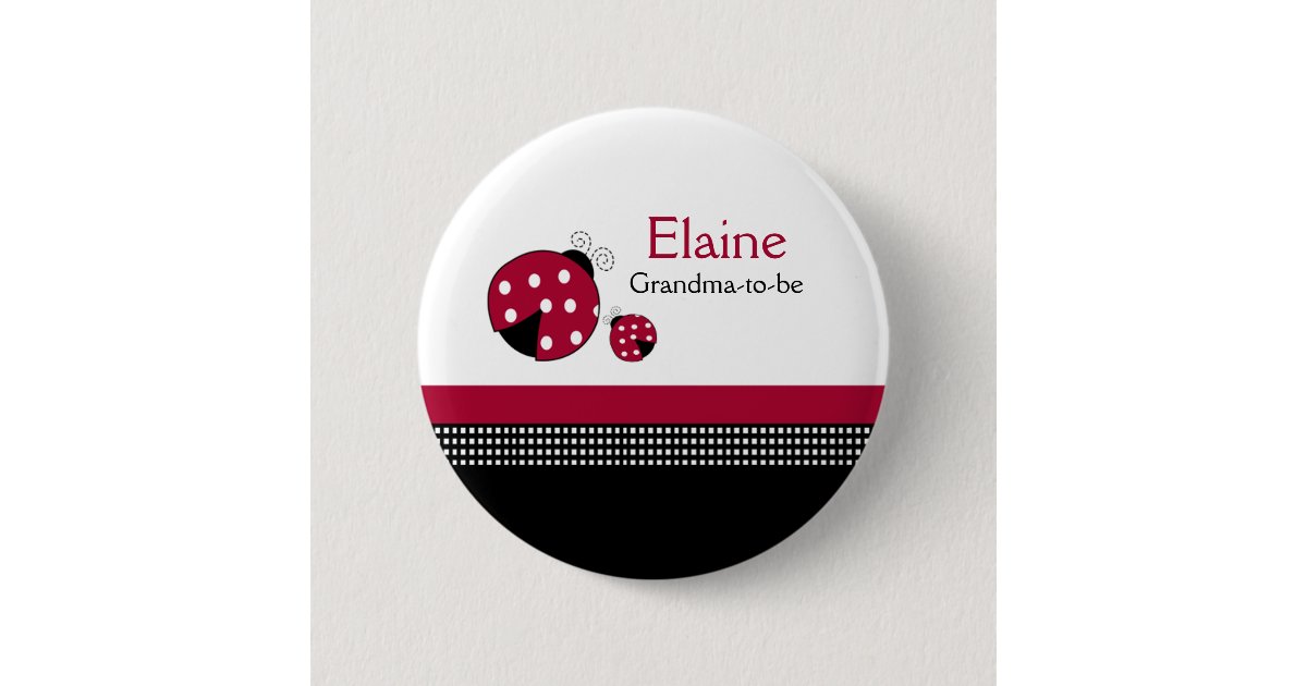 Polkadot Ladybug NAME TAG Personalized Button | Zazzle